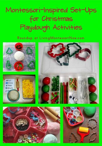 Montessori-Inspired Set-Ups for Christmas Playdough Activities