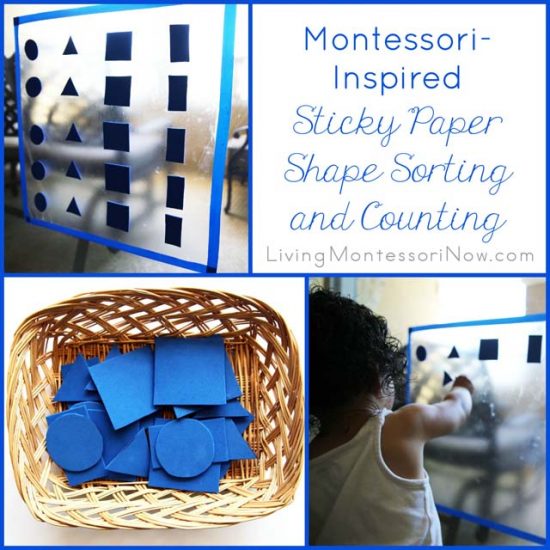 Montessori-Inspired Sticky Paper Shape Sorting and Counting