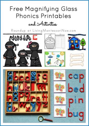 Montessori Monday - Free Magnifying Glass Phonics Printables and Activities