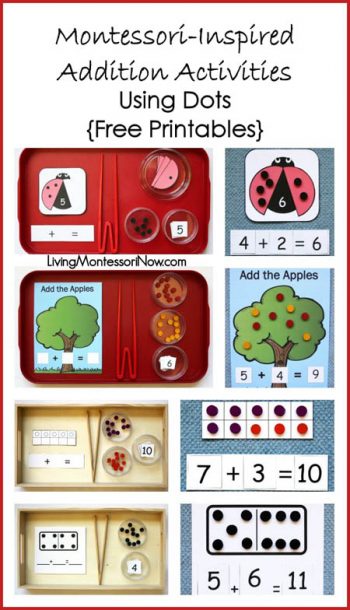 Montessori-Inspired Addition Activities Using Dots {Free Printables}