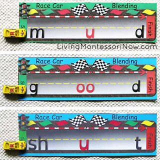 Super-Cool Beginning Reading Activity - Race Car Blending {Montessori ...