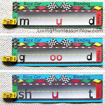 Super-Cool Beginning Reading Activity - Race Car Blending {Montessori ...