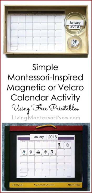 Simple Magnetic or Velcro Calendar Activity Using Free Printables ...
