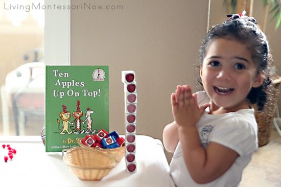 Ten Apples Up On Top Sensory Bin & Table {Free Printables} - Montessori ...
