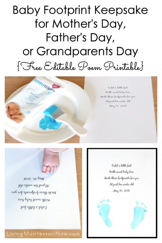 Baby Footprint Keepsake for Mother's Day, Father's Day, or Grandparents ...