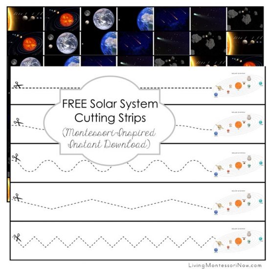 FREE Solar System Cutting Strips (Montessori-Inspired Instant Download ...