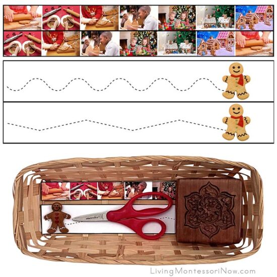 FREE Gingerbread Cutting Strips (Montessori-Inspired Instant Download ...