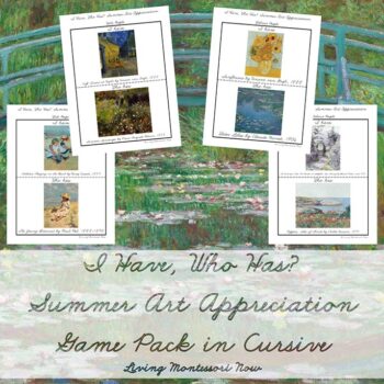 I Have, Who Has? Summer Art Appreciation Game Pack in Print or Cursive ...