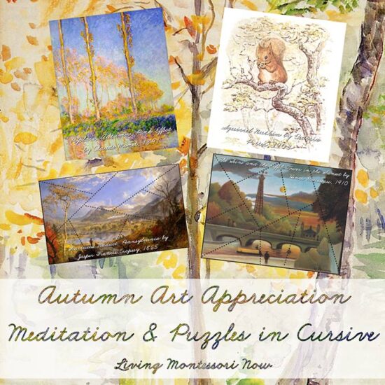 Autumn Art Appreciation - Meditation and Puzzles in Print or Cursive ...